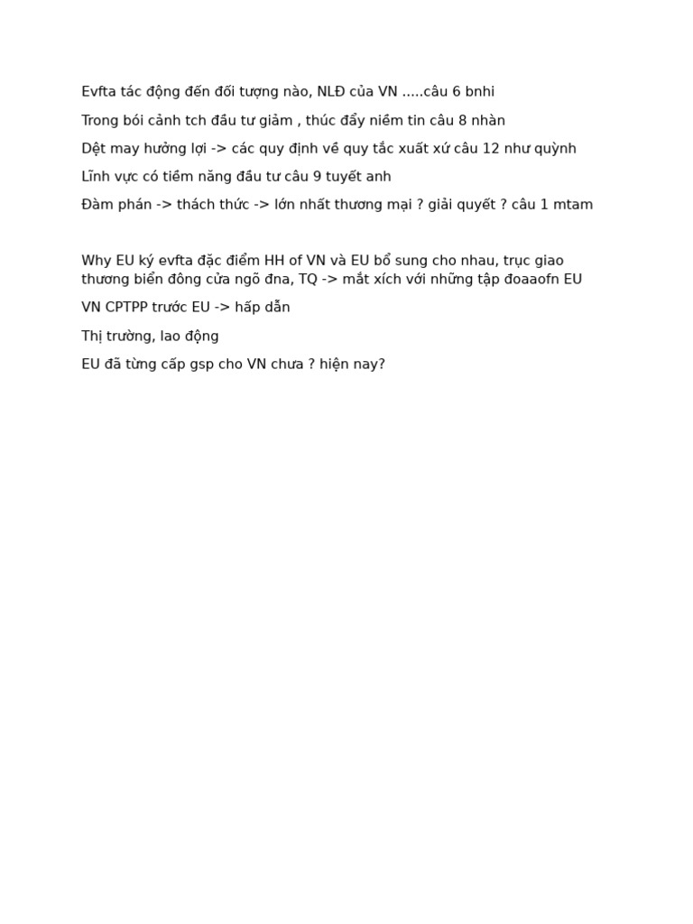 Evfta Tác Động Đến Đối Tượng Nào | PDF