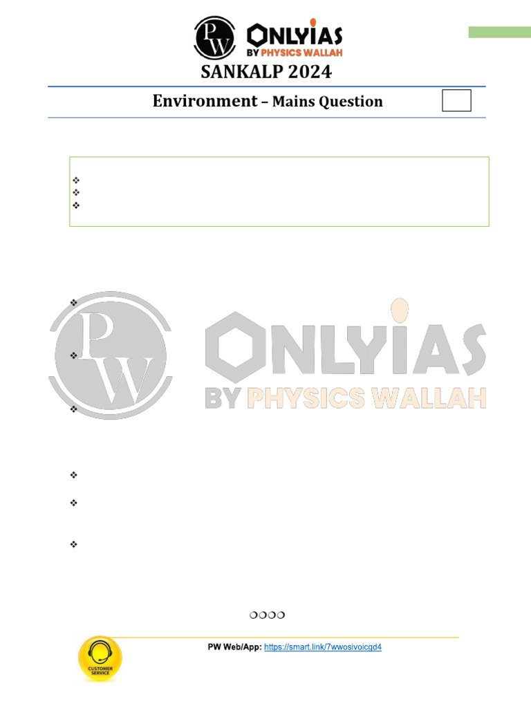 Environment 20: Mains Questions - (Sankalp (UPSC 2024) ) | PDF ...