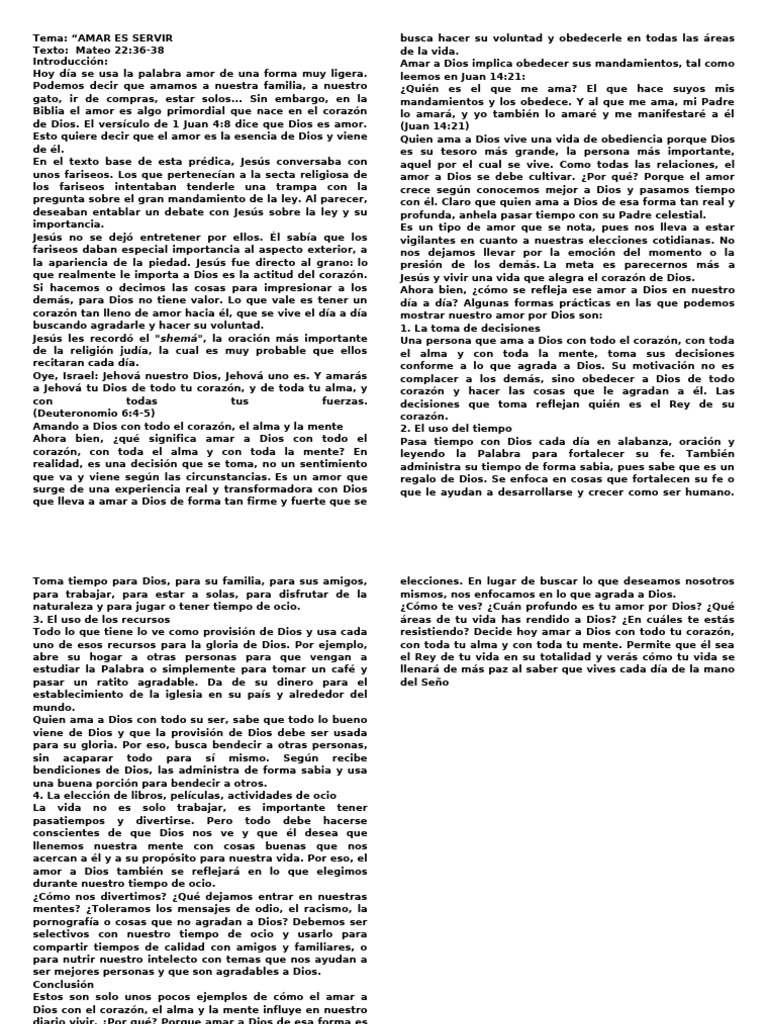 Amar Es Servir | PDF | Amor | Jesús