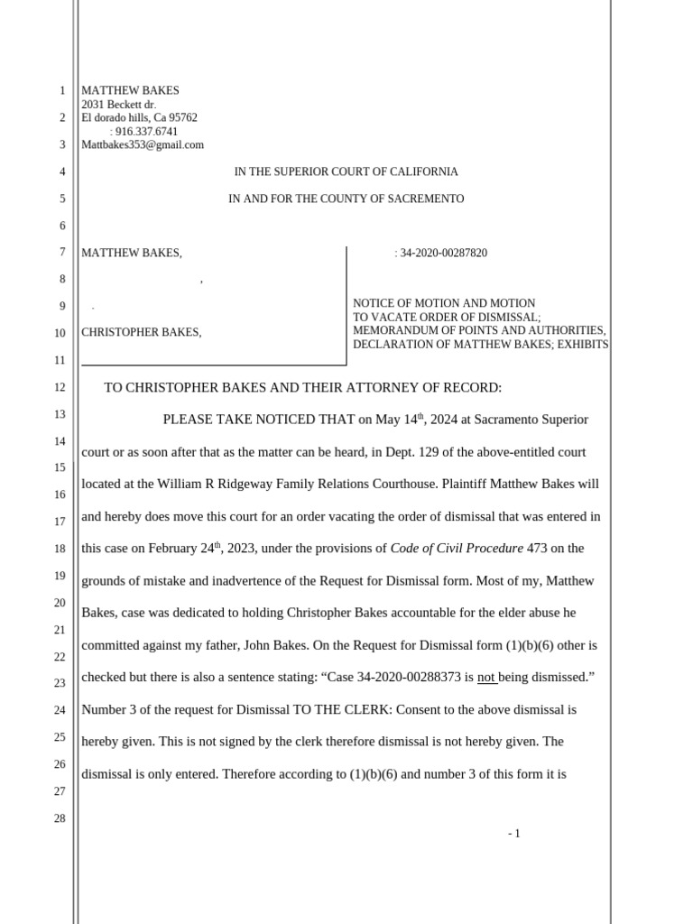 Motion To Vacate | PDF | Lawsuit | Judiciaries