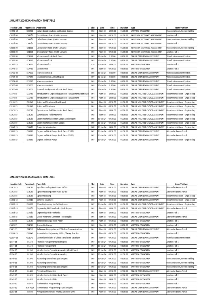 Exjan24 Final TT | PDF | Science | Applied Mathematics