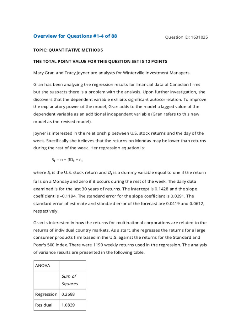 Mock Exam 6 Ans | PDF | Errors And Residuals | Greeks (Finance)