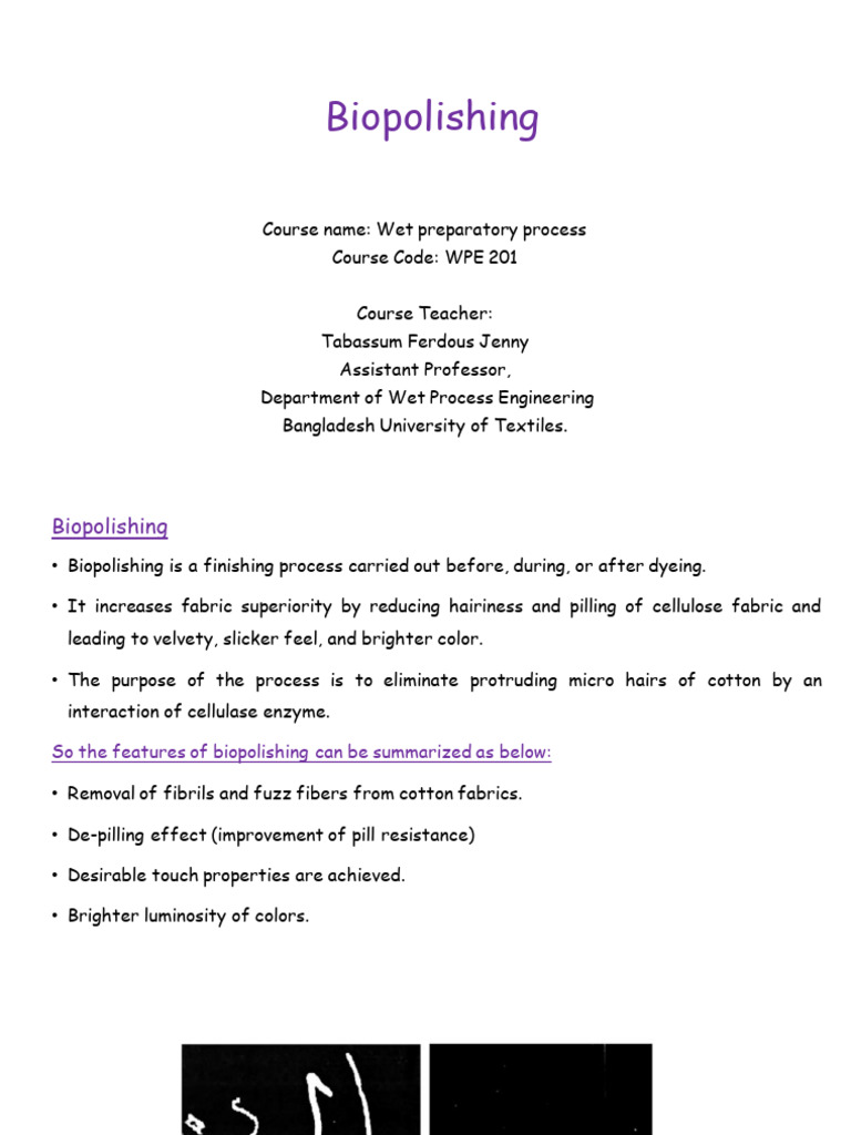 Biopolishing in Textile Processing | PDF | Enzyme | Cellulose