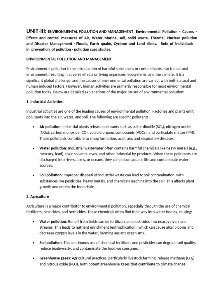 UNIT3 Evs | PDF | Water Pollution | Pollution
