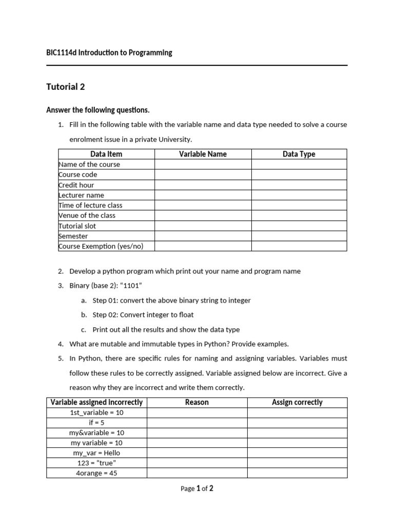 Tutorial 02 | PDF | Computers