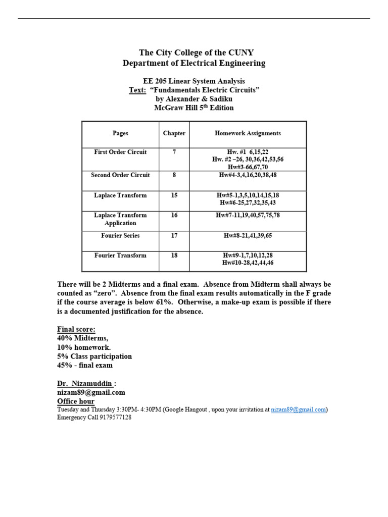 EE205 Syllbus | PDF | Functions And Mappings | Electrical Engineering