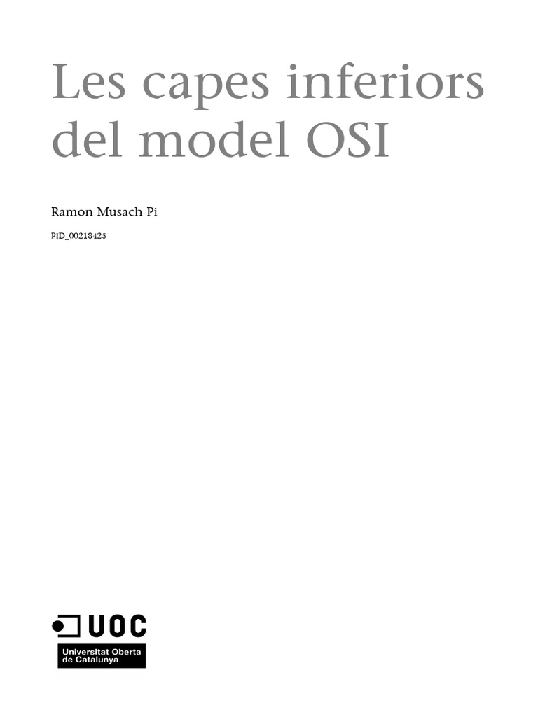 Mòdul 2. Les Capes Inferiors Del Model OSI | PDF