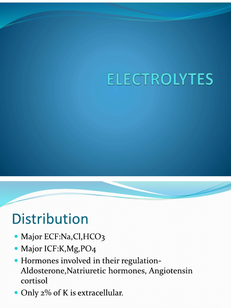 Electrolytes DR - Kuria | PDF