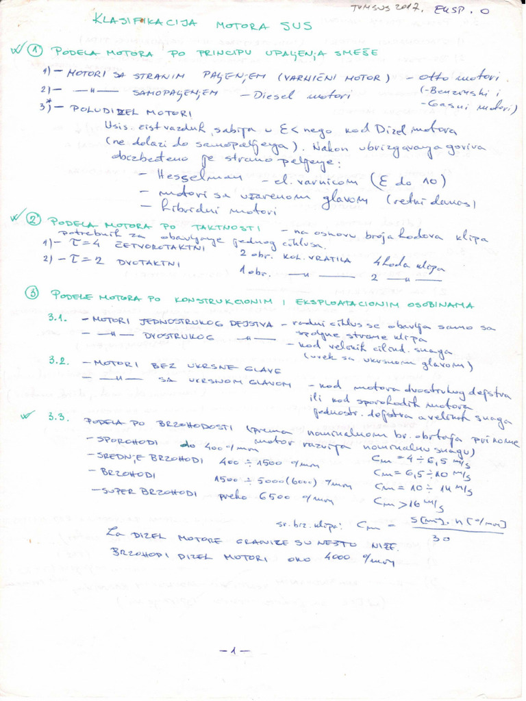 1.4 Klasifikacija Motora SUS - Rukopis | PDF