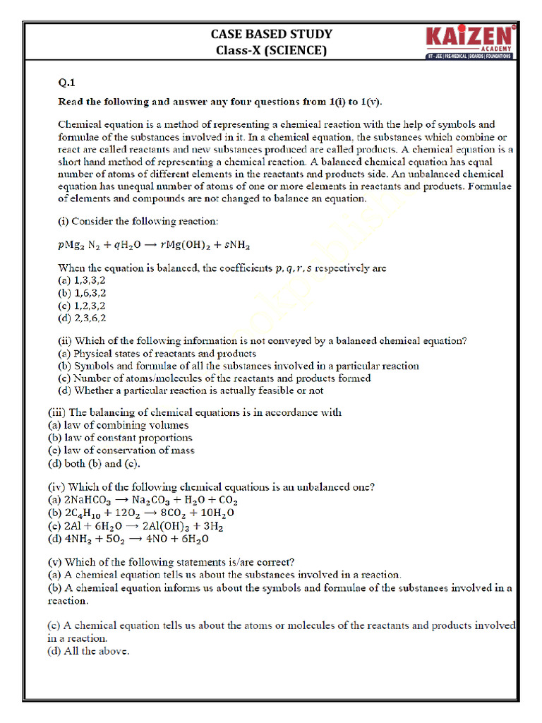 Class X Science Case Study | PDF