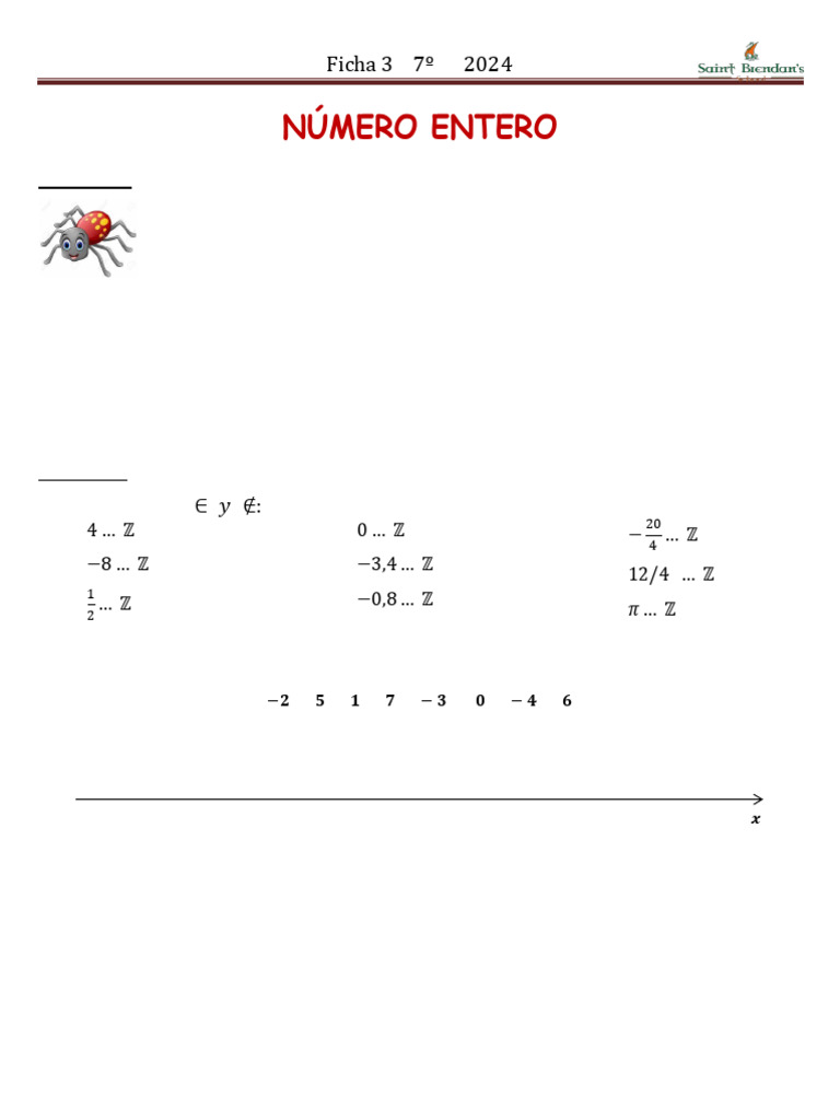Ficha 3 Números Enteros | PDF | Entero | Conceptos matemáticos