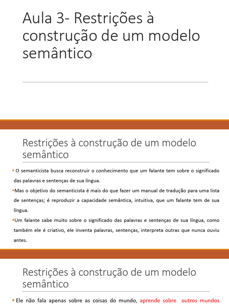 Restrições na Construção de Modelos Semânticos | PDF | Ambiguidade ...