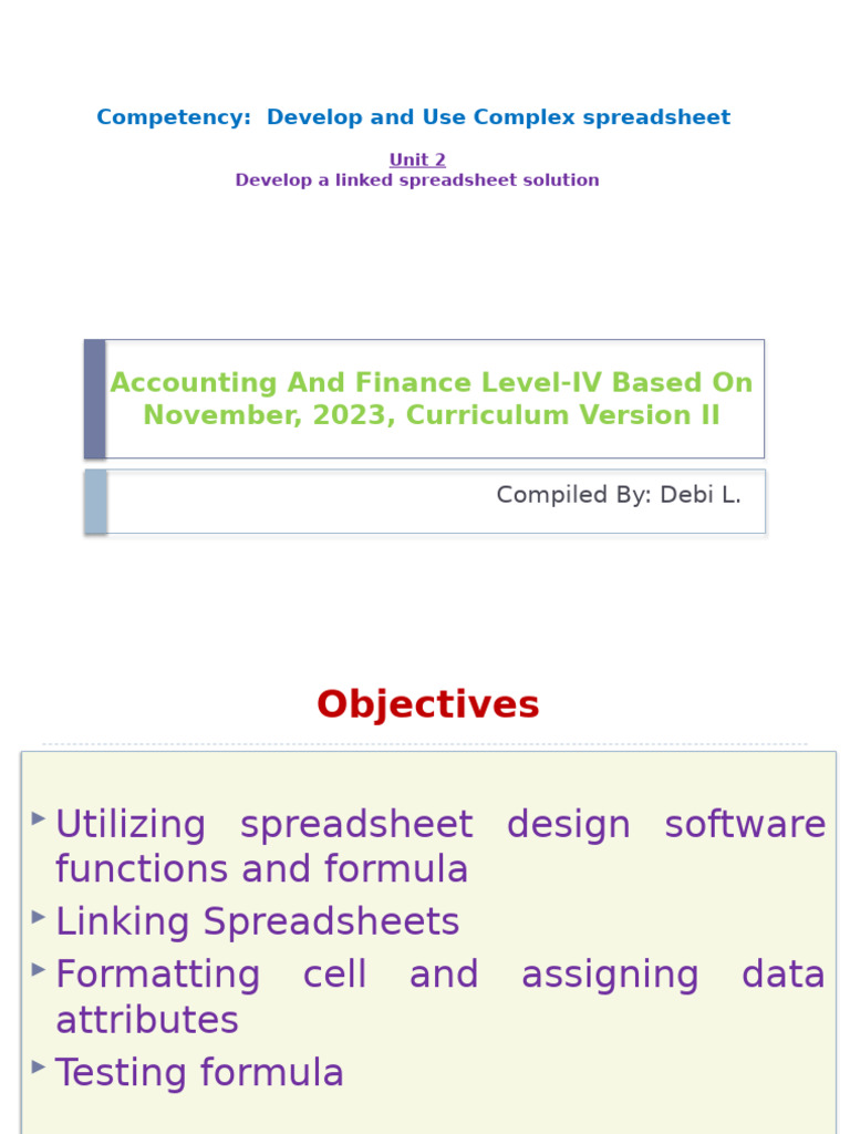 Complex Spreadsheet Development Guide | PDF | Spreadsheet | Microsoft Excel