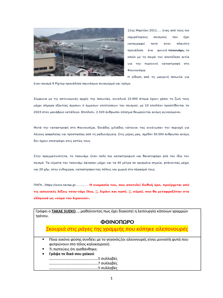 ΤΣΟΥΝΑΜΙ, ΧΑΪΚΟΥ | PDF
