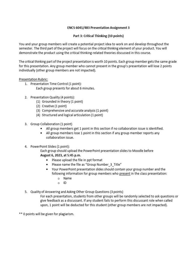 Assignment 3 Instruction | PDF