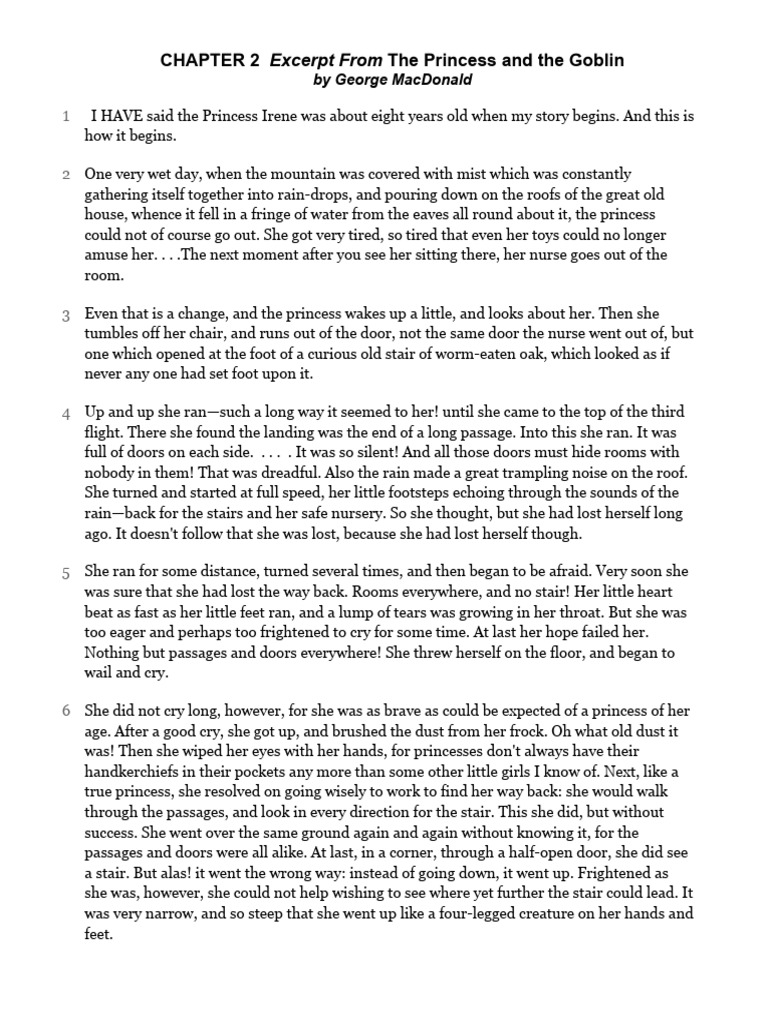 Chapter 2 Excerpt From The Princess and The Goblin | PDF | Classics | General Fiction