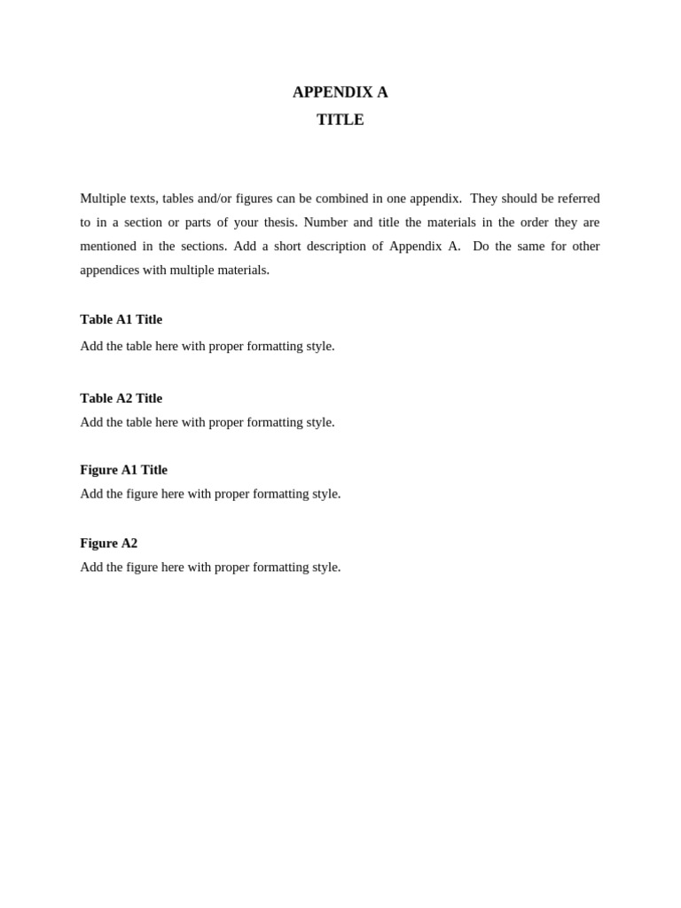 APPENDIX Multiple Tables Figures Format | PDF
