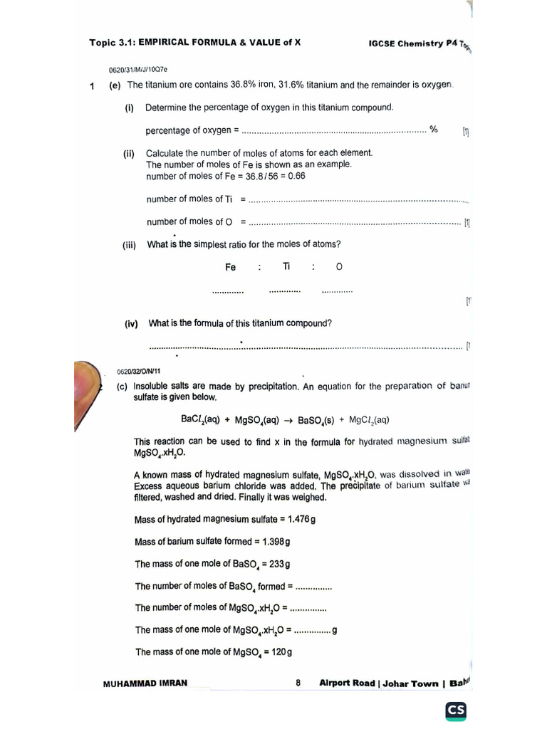Chemistry P4 Assessment | PDF