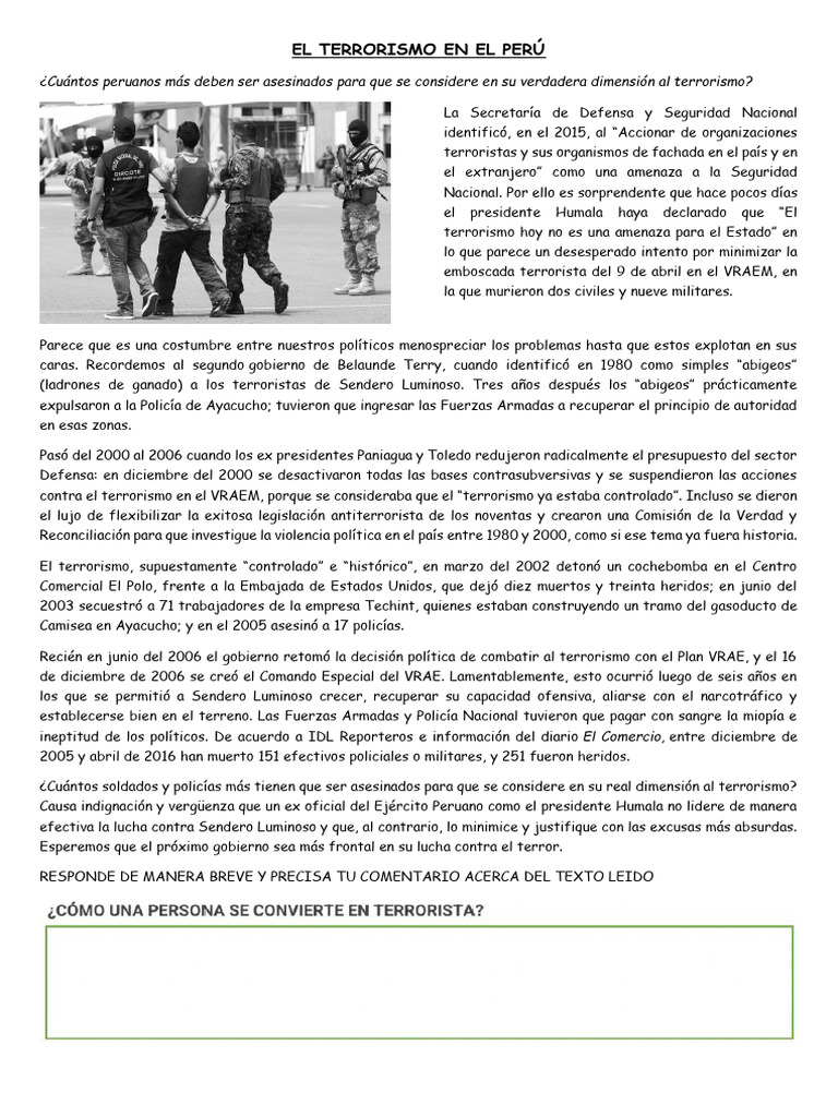 Terrorismo en Perú: Realidad Ignorada | PDF | Gobierno | Perú