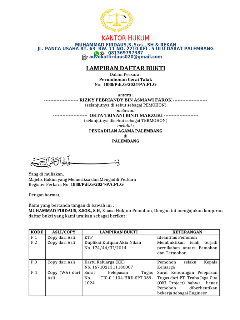 Daftar Alat Bukti | PDF
