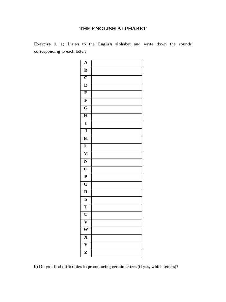 THE ENGLISH ALPHABET | PDF | Alphabet | English Language