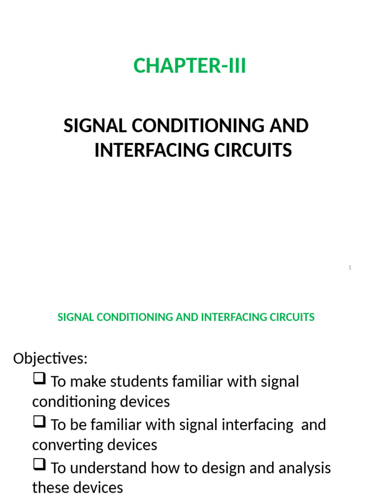 Signal Conditioning and Interfacing Circuits | PDF | Amplifier ...