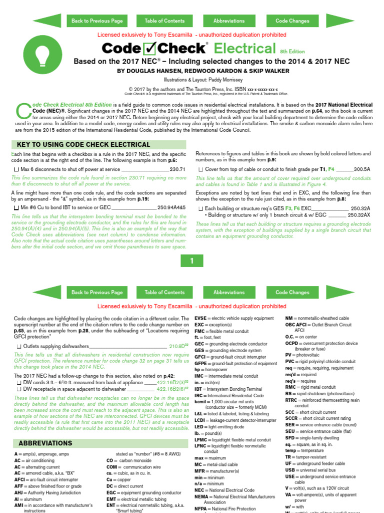 Code Check Electrical | PDF | Mains Electricity | Wire