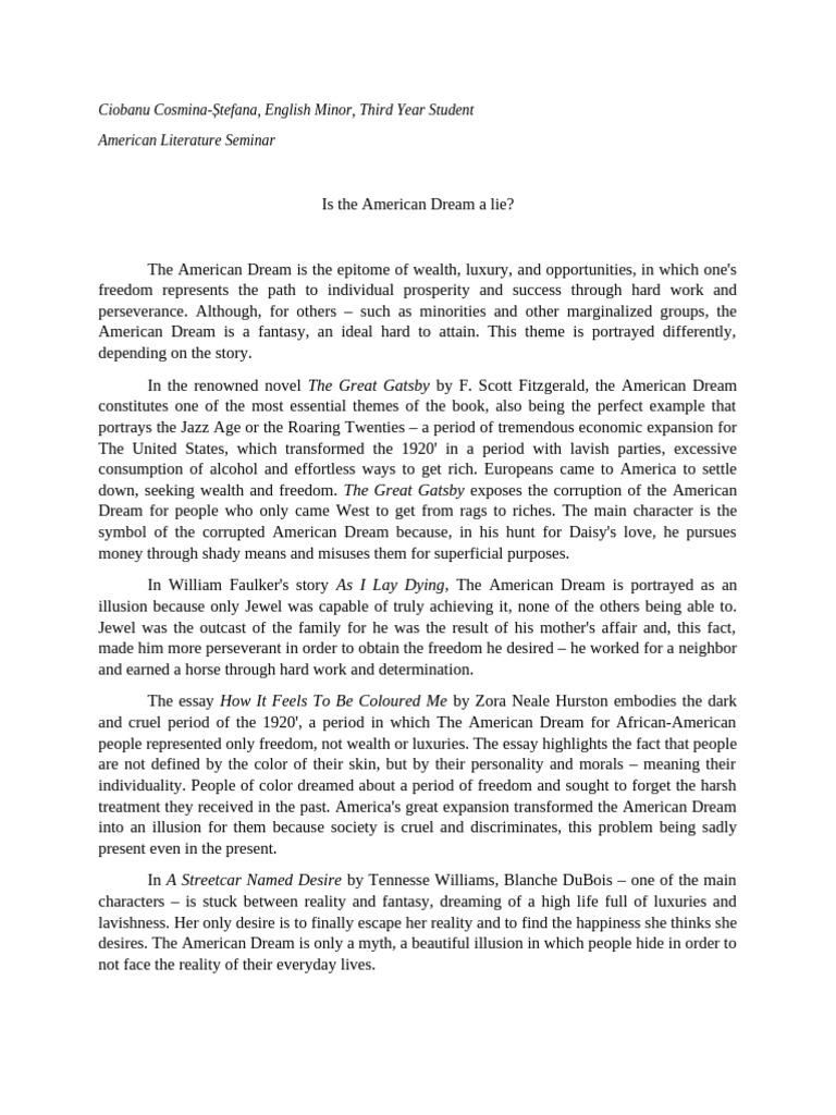 The Great Gatsby | PDF | The Great Gatsby | American Dream