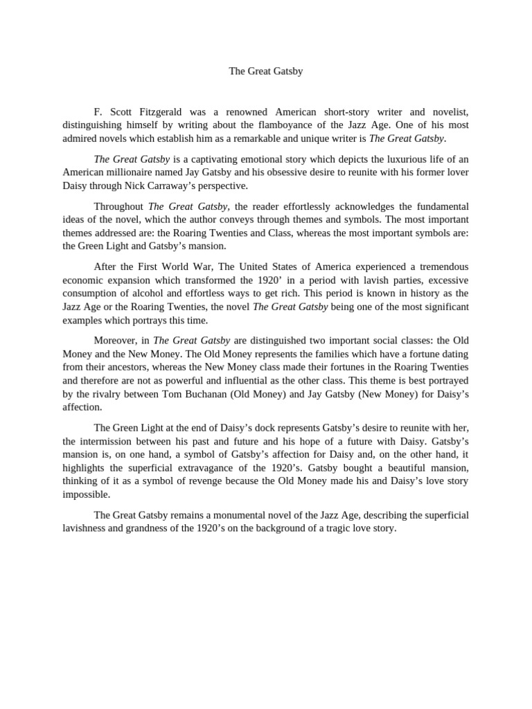 The Great Gatsby | PDF | Travel | History