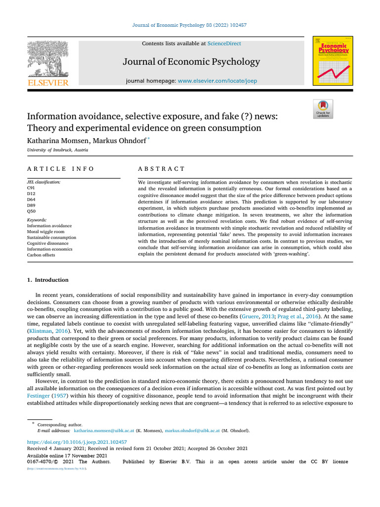 Exper 1 | PDF | Behavioral Economics | Economics