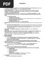 Geriatric Assessment Overview | PDF | Geriatrics | Dementia