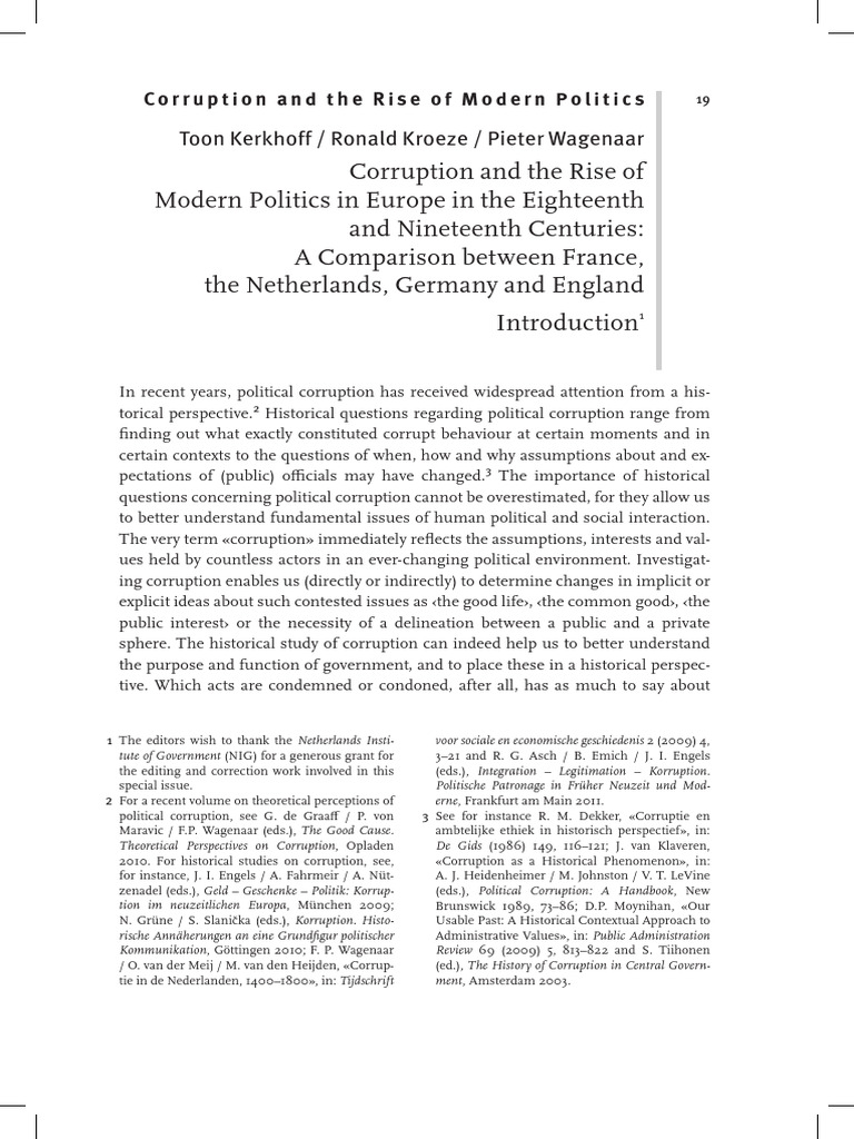Corruption and The Rise of Modern Politi | PDF | Bureaucracy | Max Weber