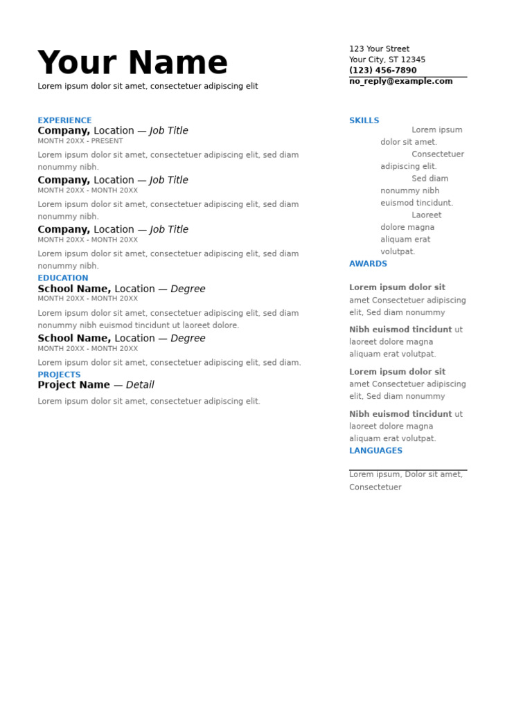 Professional Resume Template | PDF