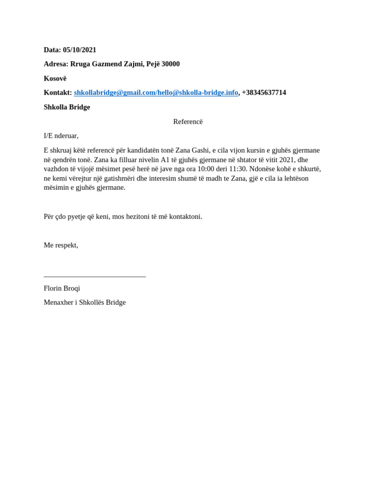 Zana Gashi Shqip | PDF