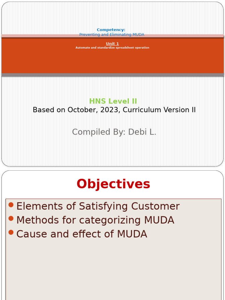 Ch-1 - Preventing and Eliminating (MUDA HNS2) | PDF | Lean ...