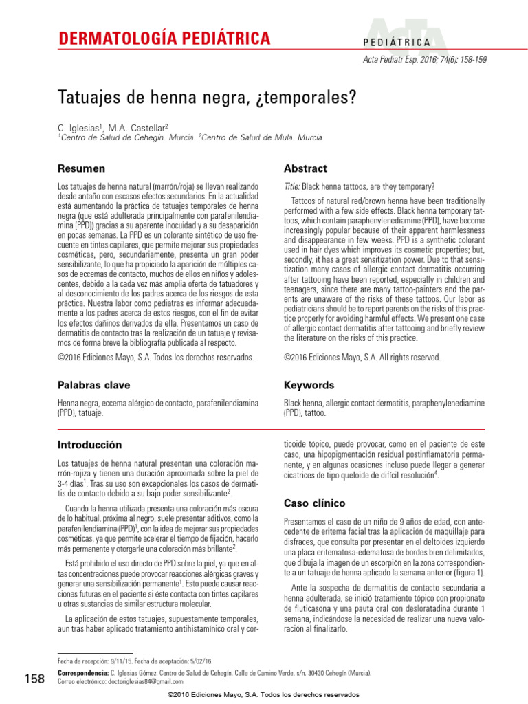 Dermatología Tatuajes de Henna Negra | PDF | Tatuaje | Piel