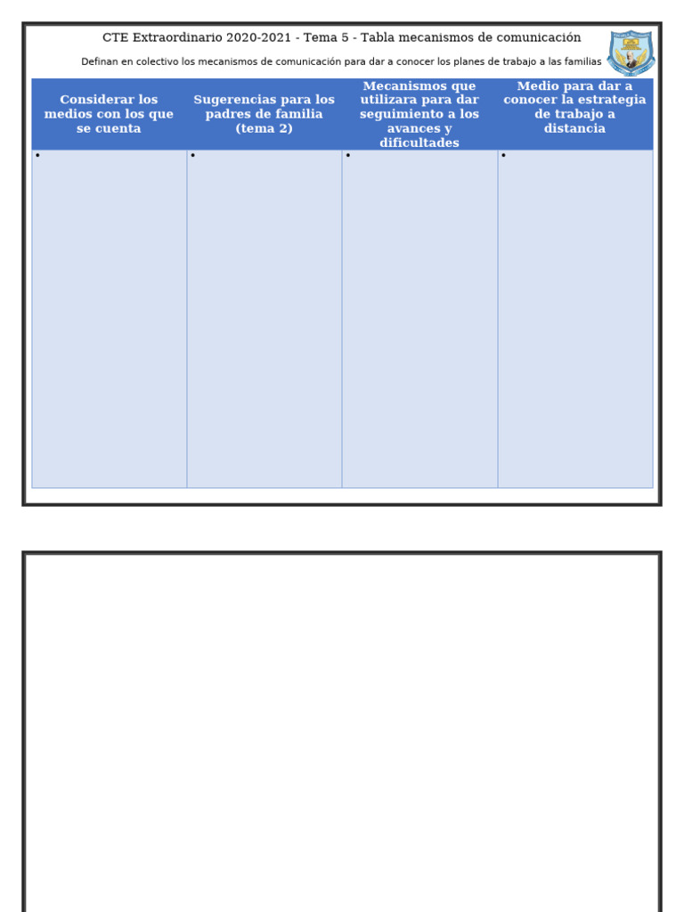 CTE Extraordinario 2020-2021 - Tema 5 - Tabla Medios Comunicacion | PDF