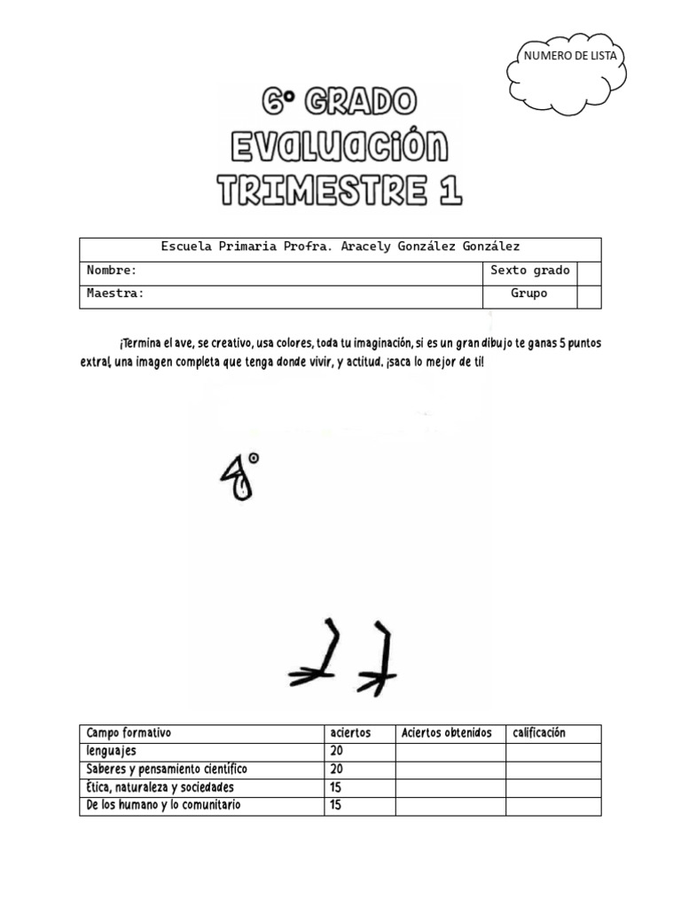 Examen Primer Trimestre Sexto Grado Sin Contestar | PDF | Sistema ...