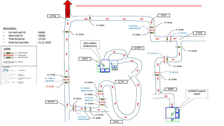 Rig 33 Road Survey - Rout Map From 34081 To 34082 | PDF