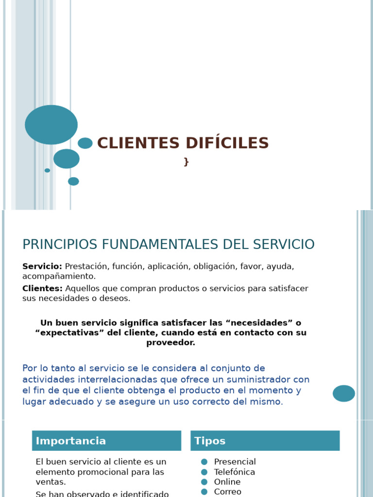 Clientes Dificiles Pdf Cliente Producto Negocio