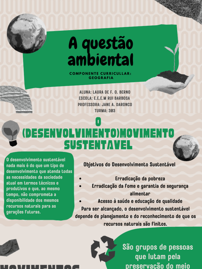 Green Modern Textured Environmental Sustainability Campaign ...