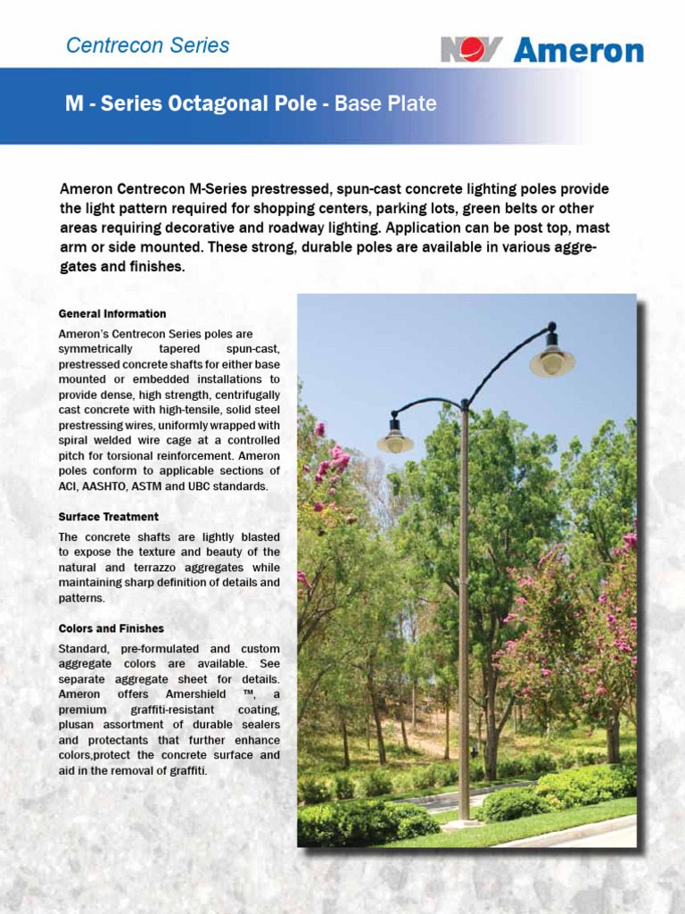Centrecon Series - Ameron International Pole Products Division | PDF | Concrete | Building Materials