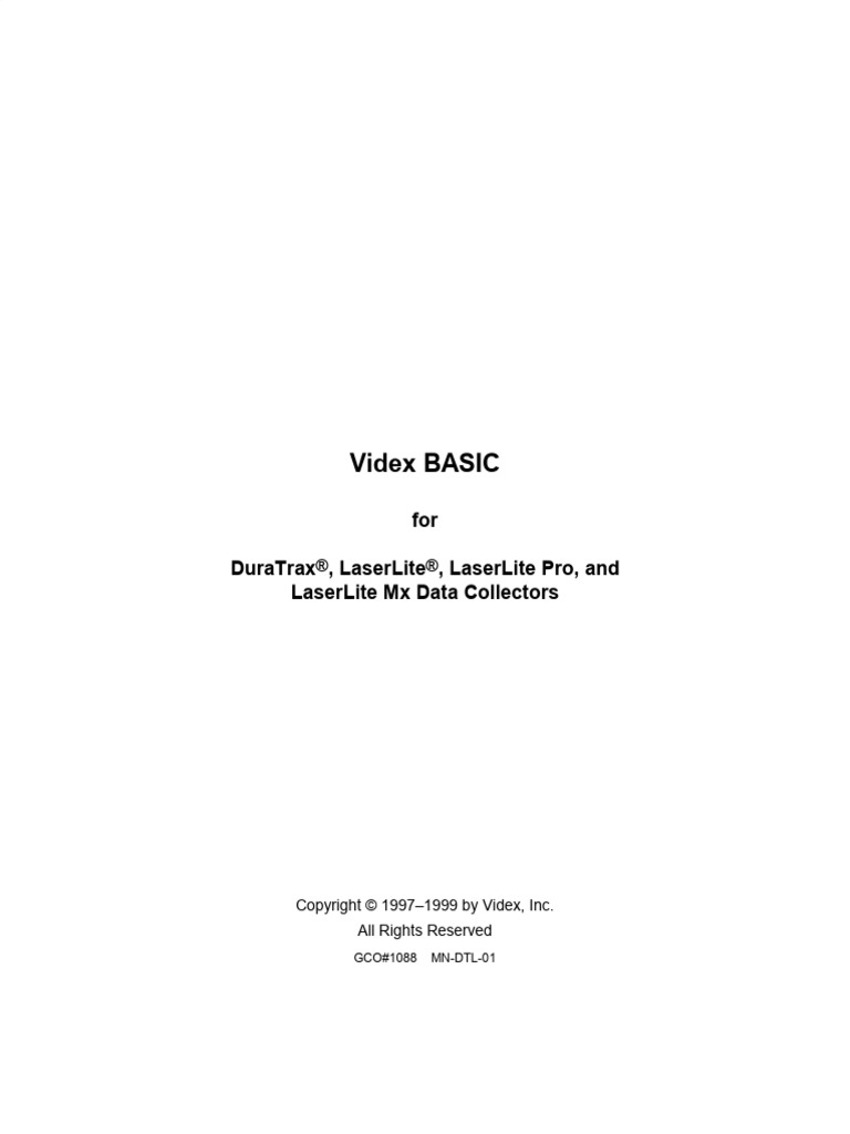 Videx Basic Manual | PDF | Variable (Computer Science) | Data Type