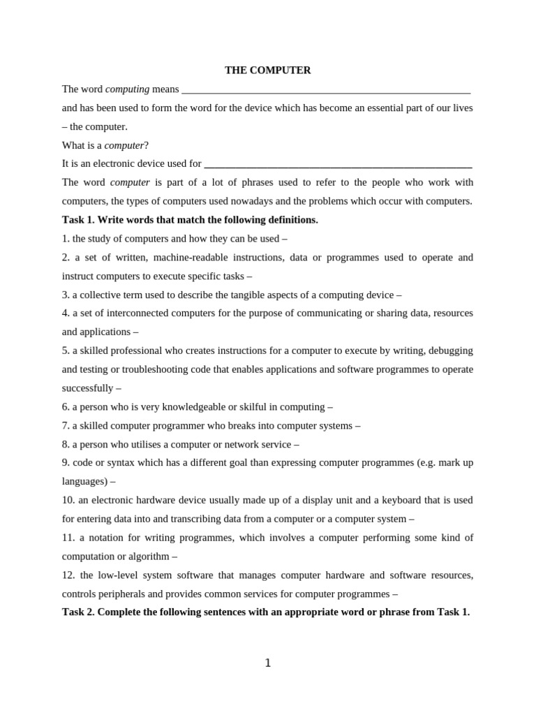 2 The Computer | PDF | Computer Data Storage | Computer Programming