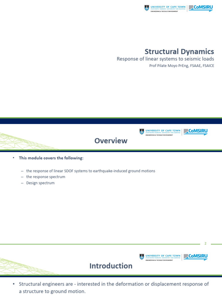 Module 2 Response Spectra | PDF | Force | Acceleration