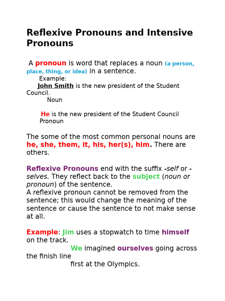 Reflexive_Pronouns_and_Intensive_Pronouns (1) | PDF