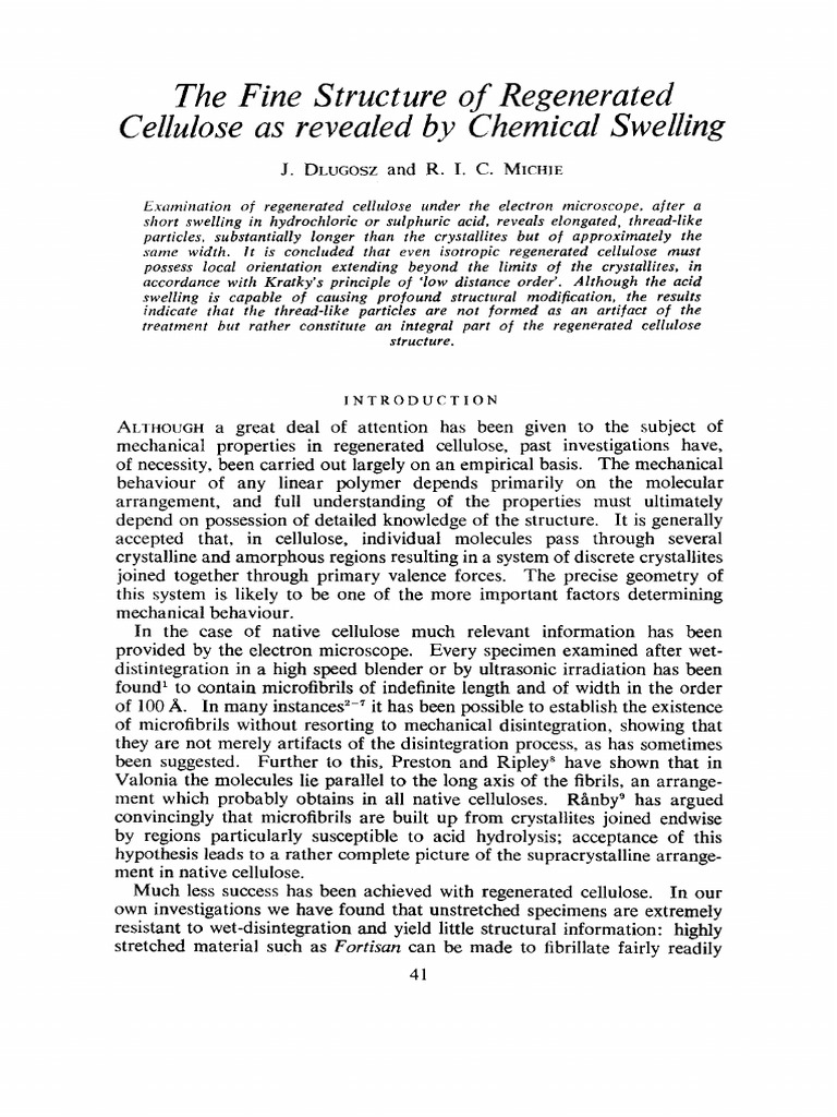 The Fine Structure of Regenerated Cellulose As Revealed by Chemical ...
