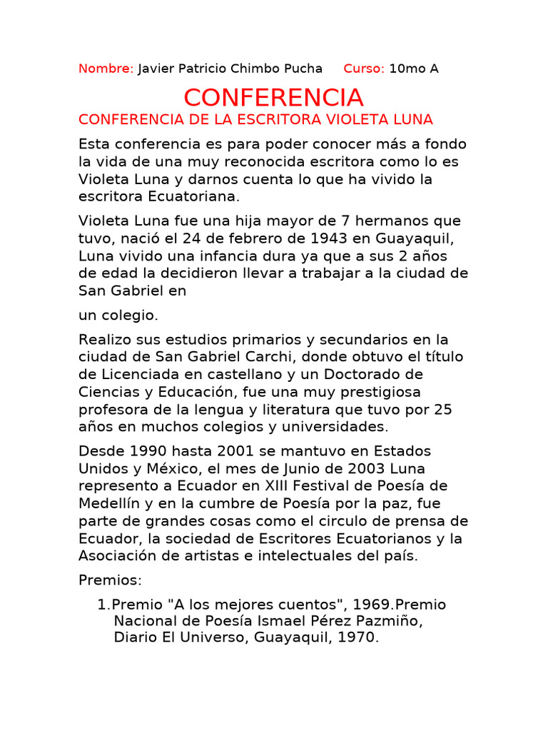 Conferencia sobre Violeta Luna | PDF | Arte | Clásicos