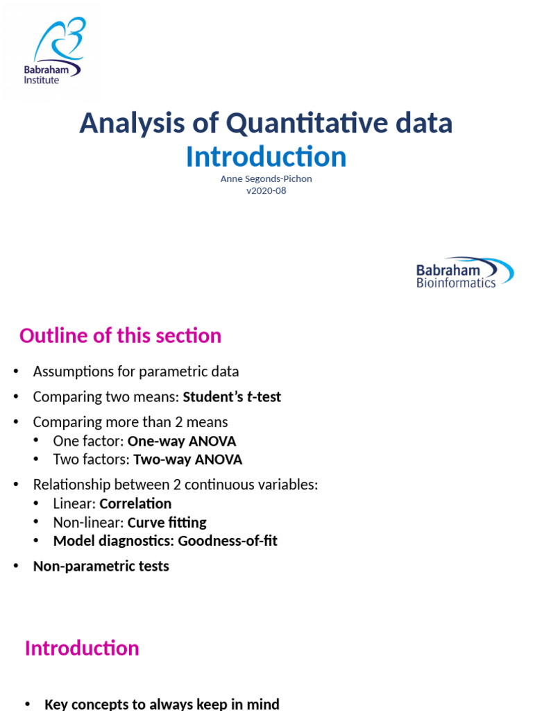 Analysis of Quantitative Data Introduction | PDF | Statistics | Type I And Type Ii Errors