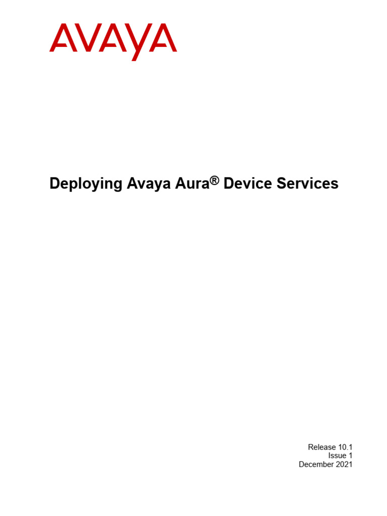 Avaya Aura Device Services Deploying R10.1.0 December 2021 | PDF ...